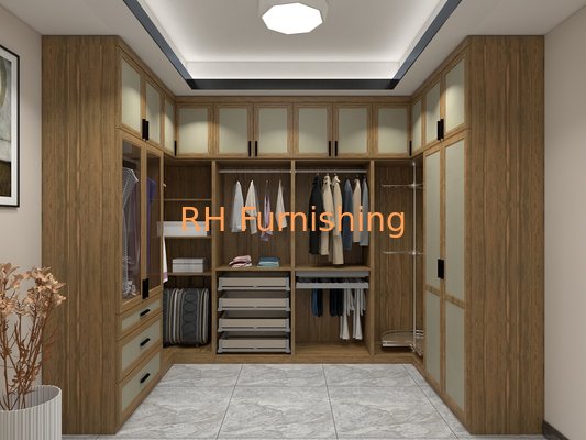 Walk In Closet Custom Size Made For Wardrobe Cabinet Of Melamine Board Modern Design Space Saving Bespoke Furniture supplier