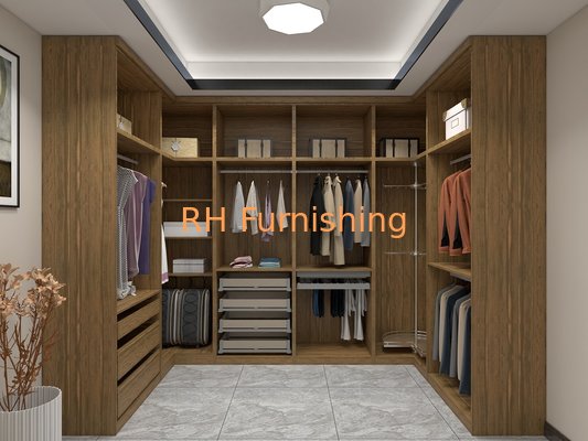 Walk In Closet Custom Size Made For Wardrobe Cabinet Of Melamine Board Modern Design Space Saving Bespoke Furniture supplier