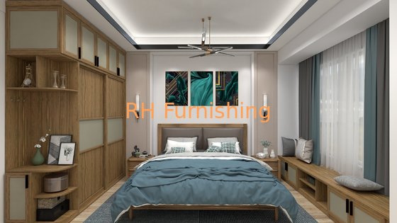 Whole custom made furniture by MDF panel board laminate cabinets with in wall wardrobe closet Storage drawers supplier