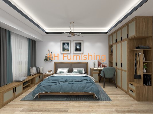 Modern Design Of Bedroom Furniture In Wall Closet And Open Door Wardrobe Cabinet With Home Office Reading Desk Table supplier