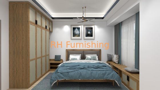 Custom Made Bedroom Set Of Panel Furniture Beds With Nightstand And In Wall Wardrobe Closet Cabinets supplier