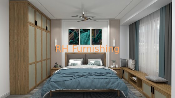 Custom Made Bedroom Set Of Panel Furniture Beds With Nightstand And In Wall Wardrobe Closet Cabinets supplier