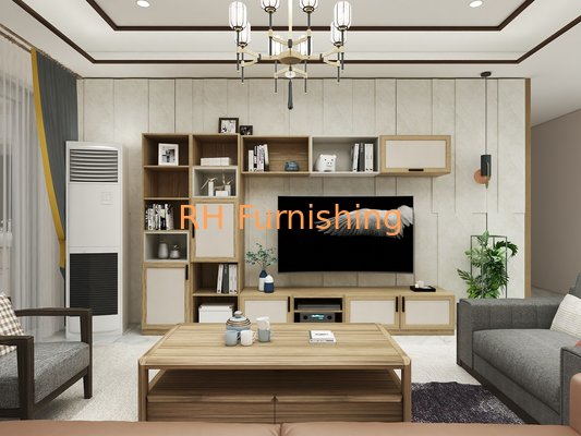 Bespoke Living Room Wall Cabinet Floor TV Stand And Storage Display Racks For Space Saving Furniture In Apartment House supplier