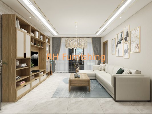 New House Custom Size Made Panel Furniture Of TV Wall Unit By Tall Cabinets And Display Shelves With Storage Racks supplier