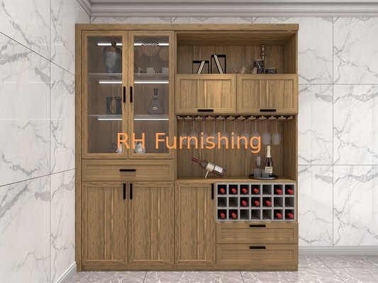 Home Bar Cabinet With Wine Storage Cabinets In Melamine Board With Acrylic Shelves And Wine Glass Rack supplier