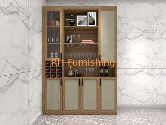 Wine Cabinets For Home Used Of MDF Board In Wall Storage Units With Glass Shelves And built in wine rack in cabinets supplier