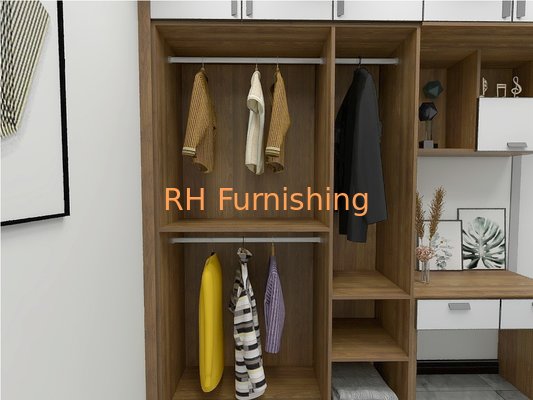 Custom Made Cloth Wardrobe With Hinge Door And Writing Desk For Single Bedroom Furniture supplier