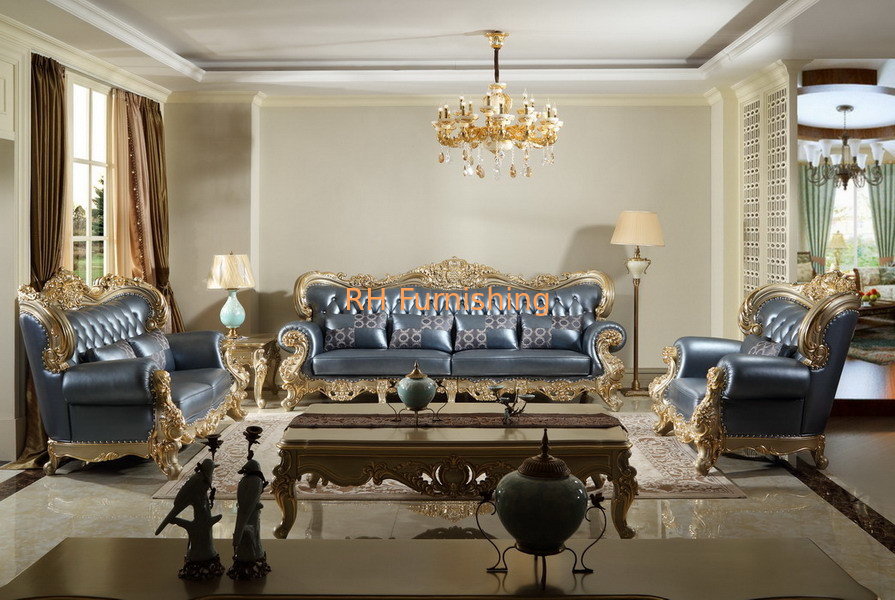 Luxury Sofa sets FACTORY direct sales price for Imported Italy Leather cushion and upholstered for Villa living rooms supplier