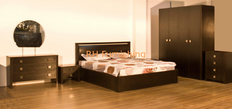 Melamine Home Furniture,Panel Bedroom Set,MDF Bed and Wardrobe,Nightstand,Dresser with Mirror,Amorie,Chest,Good Price supplier