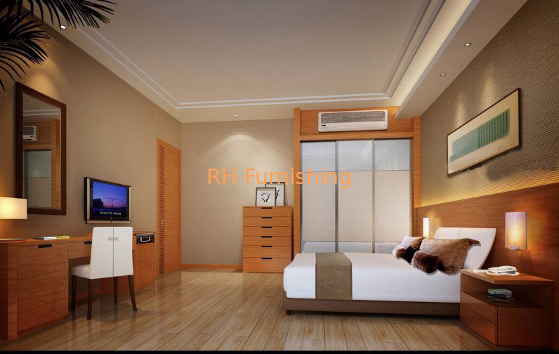 Panel Hotel Furniture,Cheap Apartments Furniture,Bed,Nightstand,TV Cabinet,Luaage Rack/Table,Desk,Made by MDF/Melamine supplier