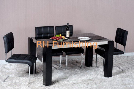 Modern Dining Room Furniture,Wood/Stainless Steel Dining Table,PU Chair supplier
