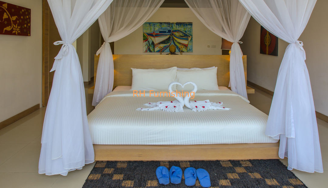 Budget hotel Standard room furniture set by oak beds and Writing desk with Chair supplier