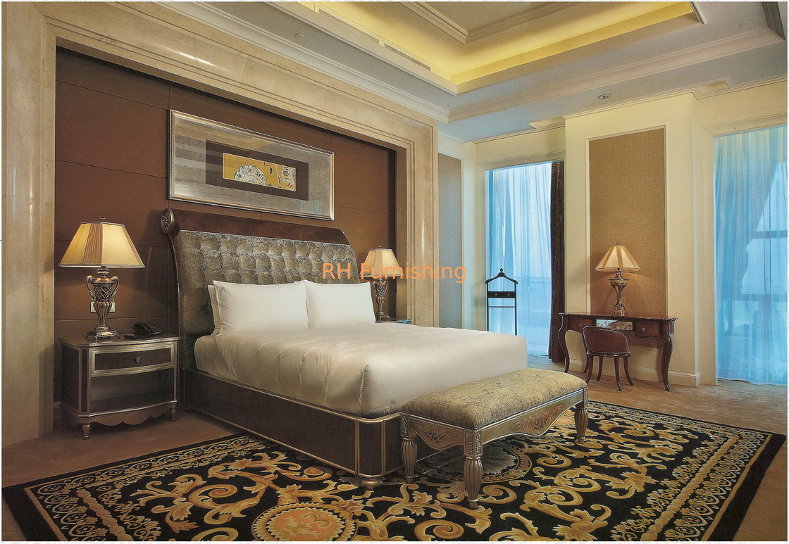 Luxury Hotel bedroom Furniture,King Bed,Headboard,Bench,Desk,SR-028 supplier