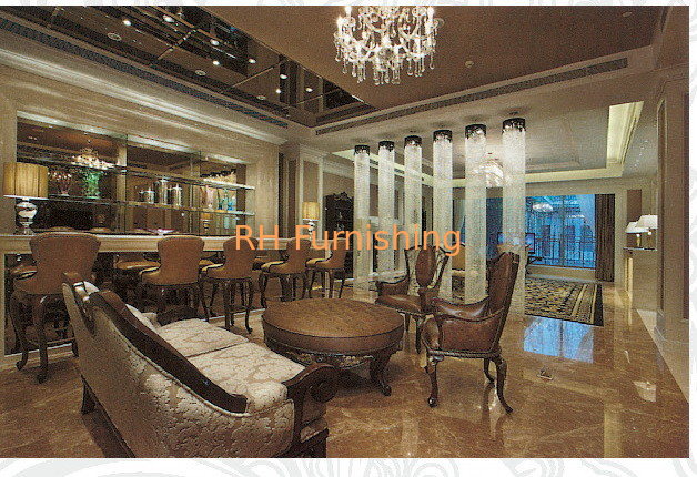 Luxury Hotel Living Furniture,Leather Sofa Set,Coffee Table,Barchair,SR-028 supplier