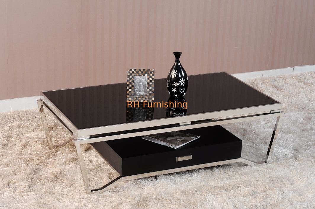 Modern Living Room Furniture,Stainless Steel Frame,Glass Top Coffee Table,Tea Table,Cocktail Table,Side/Sofa Table supplier