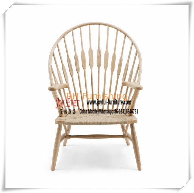 Hotel Lobby Lounge Seating chair by white Ash wood and natural Rope cushion supplier