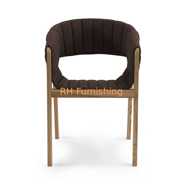 Leisure time Furniture used white ash solid wood legs with Brown Fabric cushion supplier