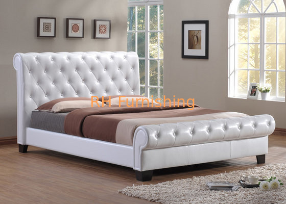 Upholstered Bed, Upholstered Headboard, Hotel Furniture, PU Leather Bed supplier