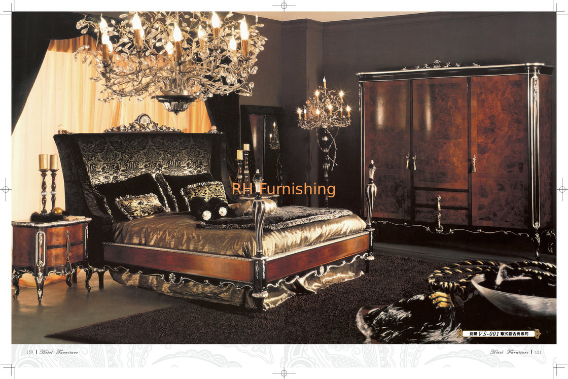 Luxury Villa/European Classical Furniture,Wood Bed,Wardrobe,Dresser,VS-001 supplier
