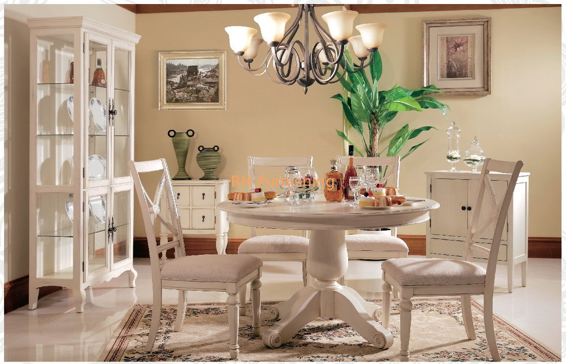 Luxury Villa/European Furniture,White Dining Table,Rustic Style Furniture,VS-008 supplier