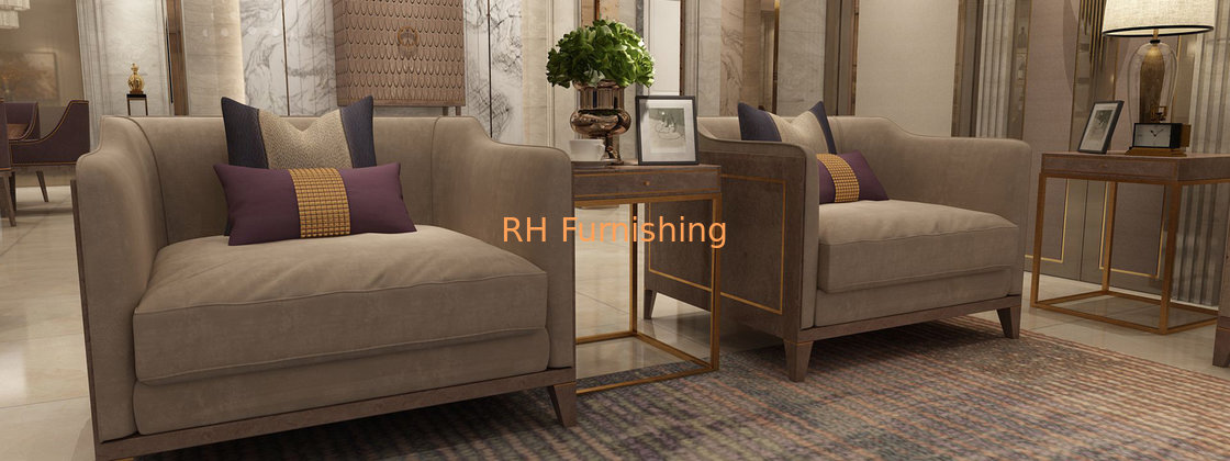 Light luxury design of Hotel sofa set by 1+2+3 Seat Sofas made Leather upholstered for Lobby recepetion furniture supplier