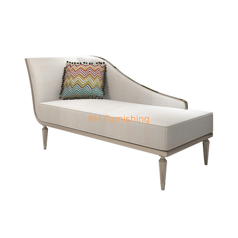 Hotel rooms furniture Leisure Chaise sofa used Carving wood frame with Fabric upholstered in light luxury design supplier