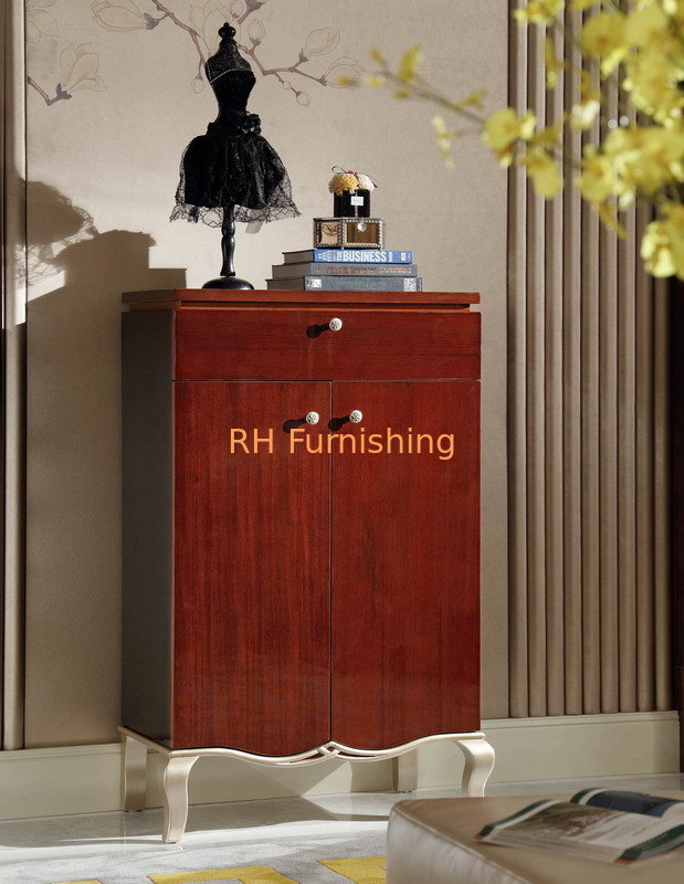 Villa house Furniture Shoecase with drawers Ebony wood shoe cabinets for Hall furniture from China factory supplier