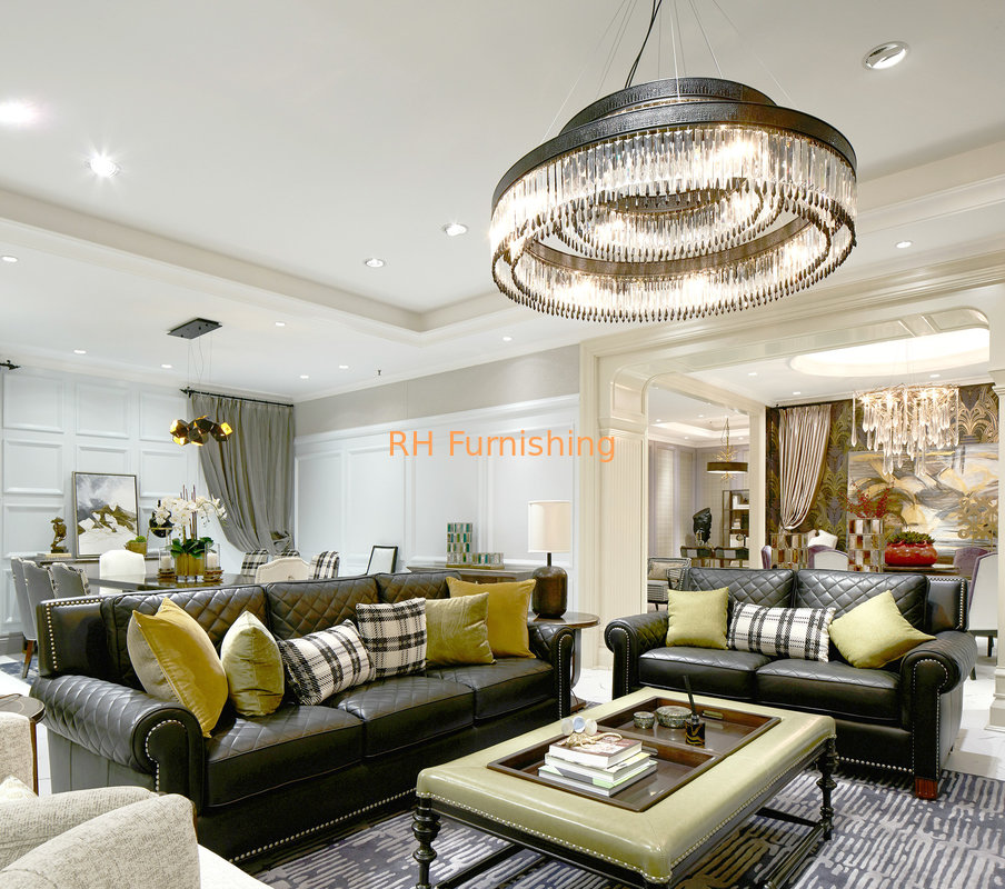 Luxury house Living room furniture of Leather sofa set for Lobby reception in Fashion deisgn supplier