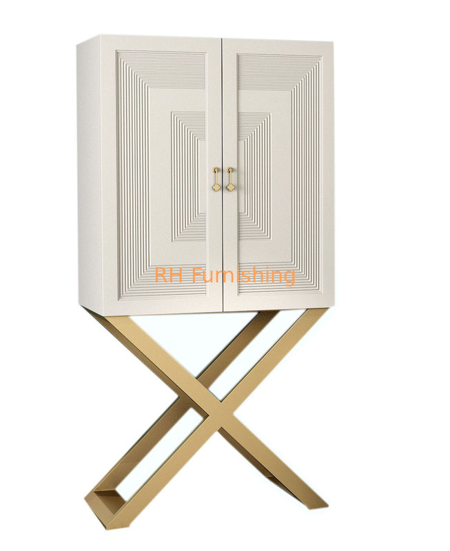 ZG-8903 White painting wood cabinets used Stainless steel legs for Dining room storage furniture supplier