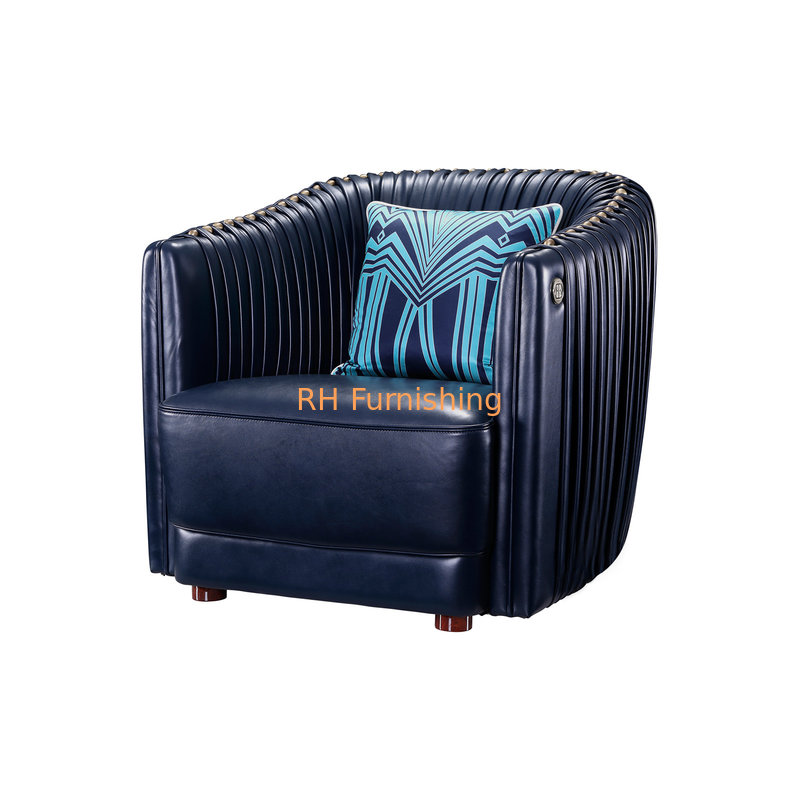 KTV lobby sofa chairs used PU leather for high density sponge with walnut wood legs supplier