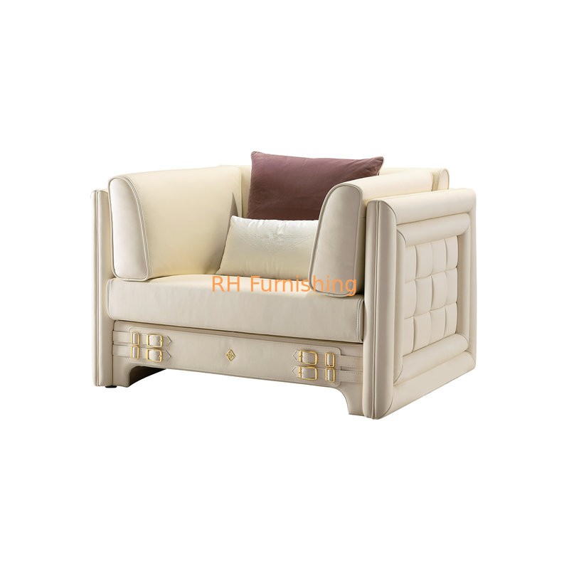 Villa house furniture sofa custom made by Leather chairs for Lobby reception used in Light luxury design supplier