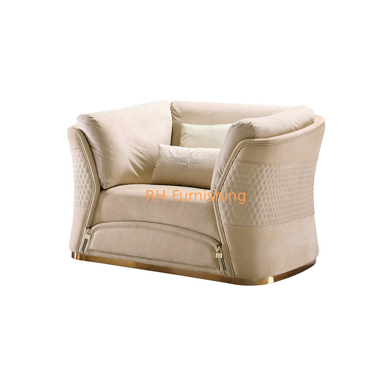 Luxury villa home used Leather sofa furniture for High end salon club leisure seating chairs supplier