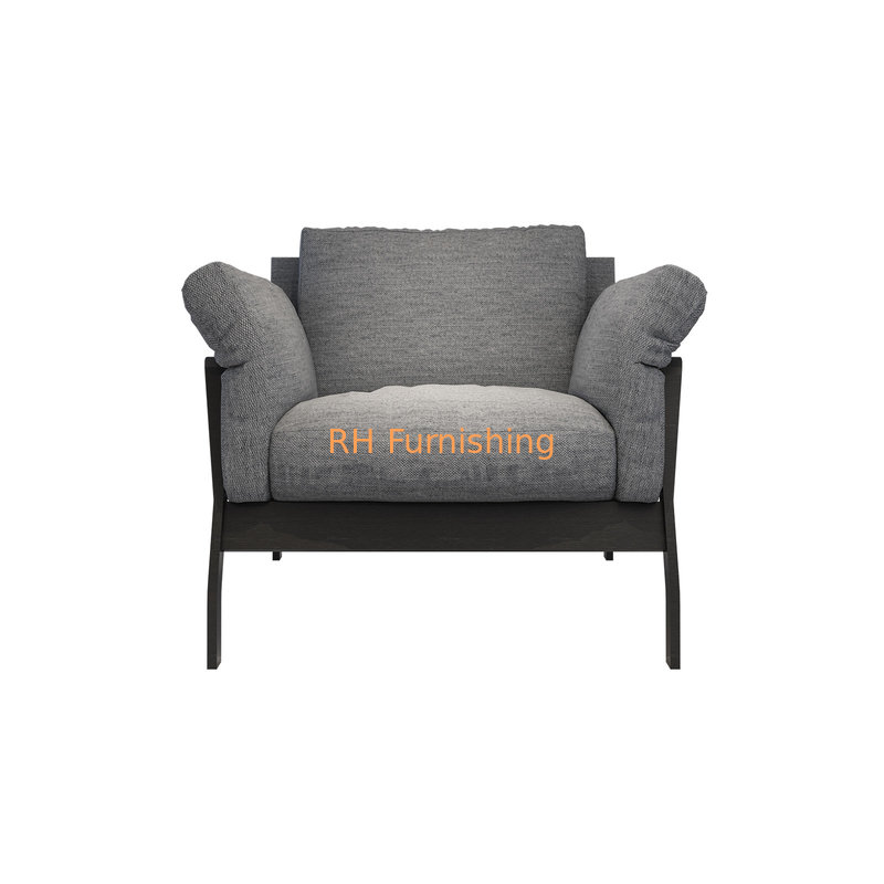 Confortable leisure chairs by Cotton linen fabric upholstered with Ash wood frame for apartment used supplier