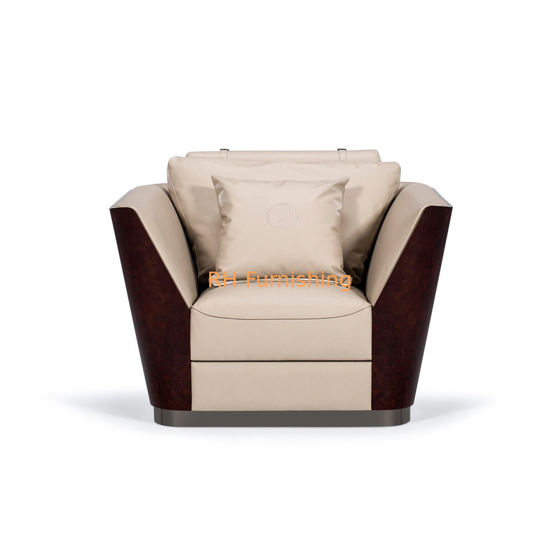 Joyful ever furniture factory Light luxury design sofa in Glossy painting frame and Italy leather upholstered supplier