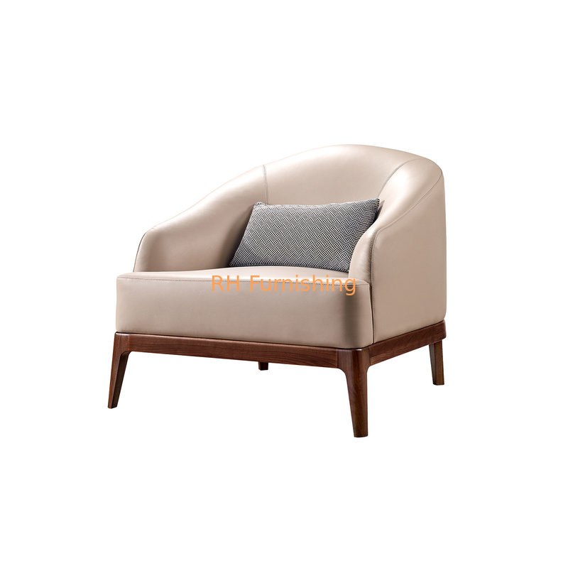 Modern chinese style furniture design of Joyful ever Hotel sofas leisure seating cushion by Walnut wood legs supplier
