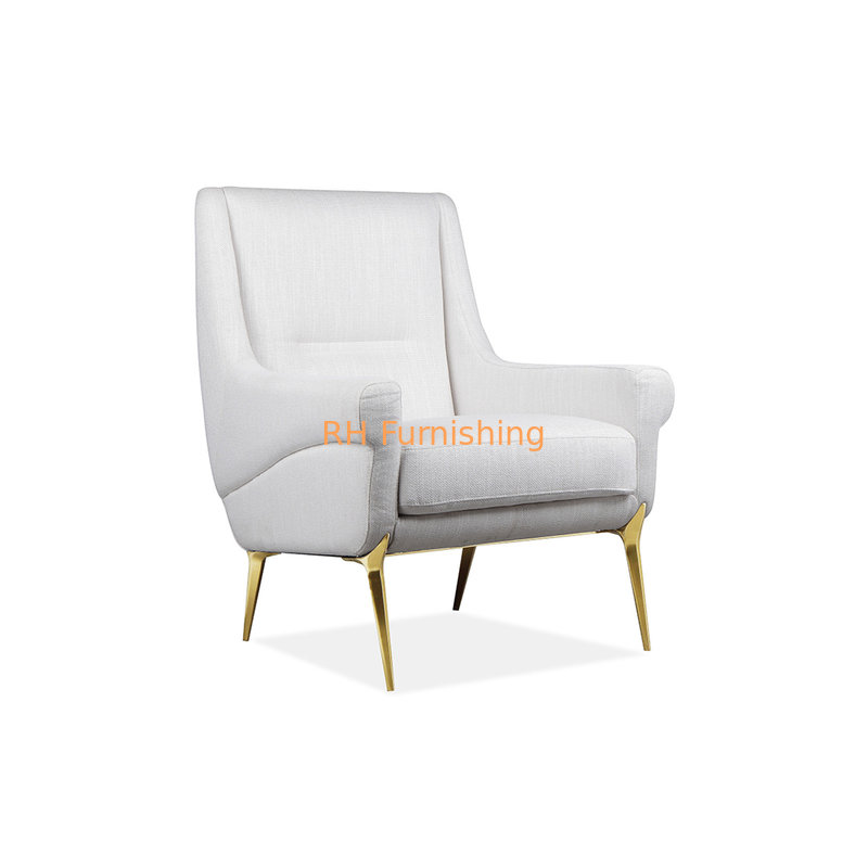 Brushed stainless steel in Champagne Gold legs with Fabric soft-packed fabric upholstered cushion supplier