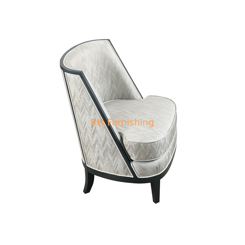 European Style Hotel Lobby Living Room leisure sofa by Walnut wood with fabric upholstered pad supplier