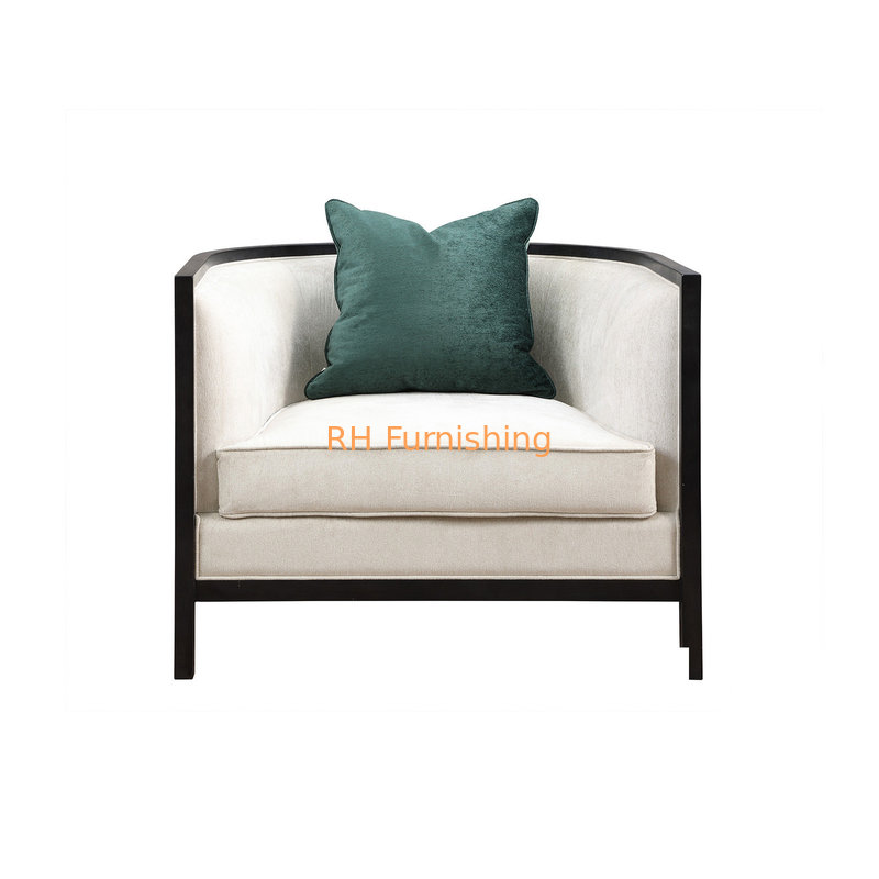 European leisure sofa chairs for Hotel lobby seating furniture made by Cherry wood and Grey fabric cushion supplier