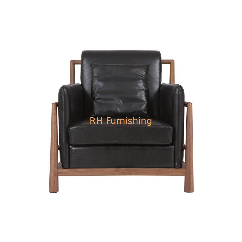 Modern Chinese furniture design of Walnut wood frame in Simple with leather upholstered for Cutural hotel room supplier