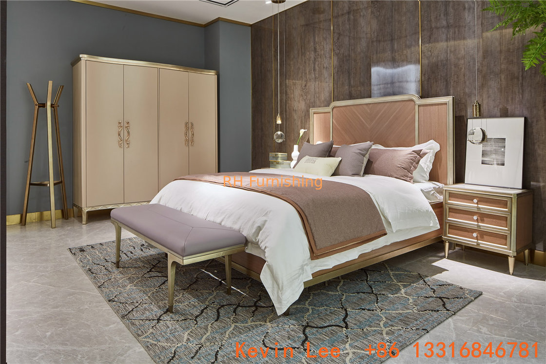 Villa house interior design furniture by High end Luxury nice wood bedroom furniture set with New classic wardrobe supplier