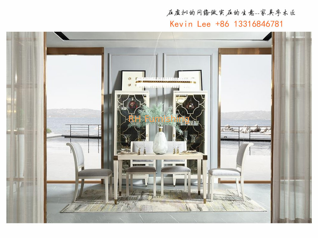 American style Dining room furniture factory sale for Villa house interior designer Custom the table and wine Cabinets supplier