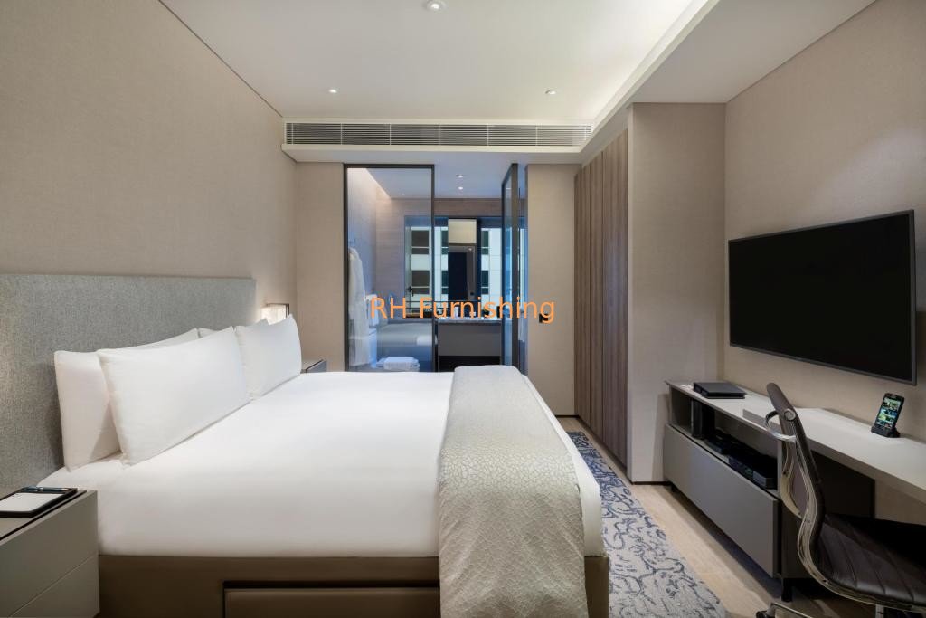 High end quality Hotel apartment furniture interior design of Laminate board wardrobe cabinet with TV stand table supplier