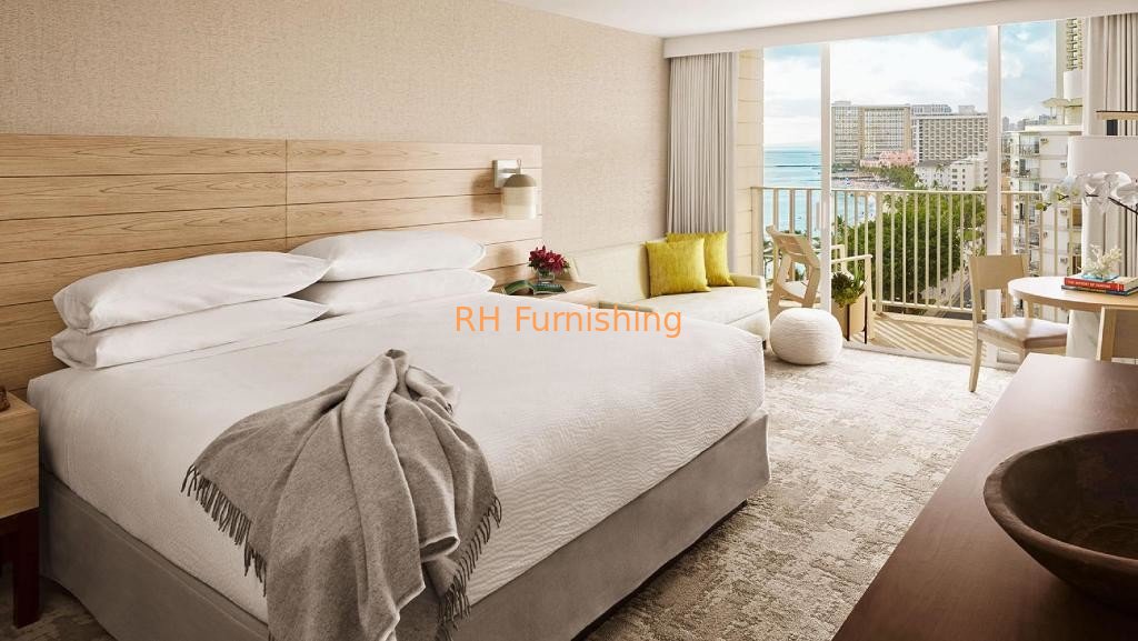 Chiangmai star hotel good quality new furniture supplier for Wood headboard bed with Writing table and Leisure chaise supplier