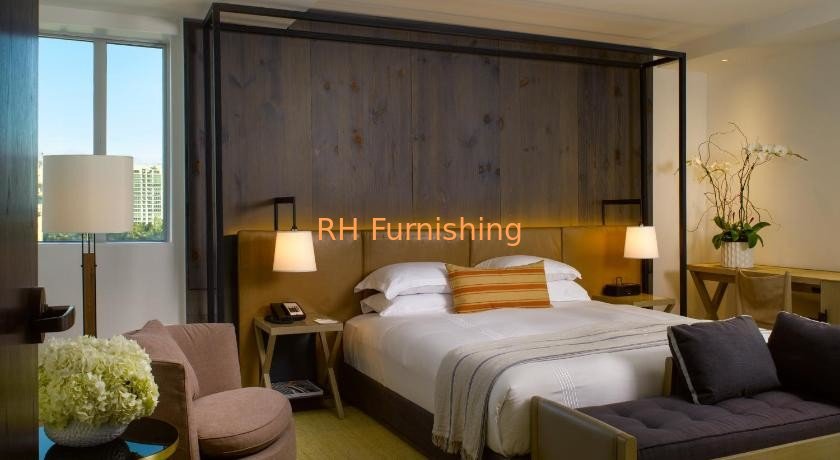 Nha Trang resort holiday hotel new design for interior furniture walnut wood headboard bed with fabric chaise lounge supplier