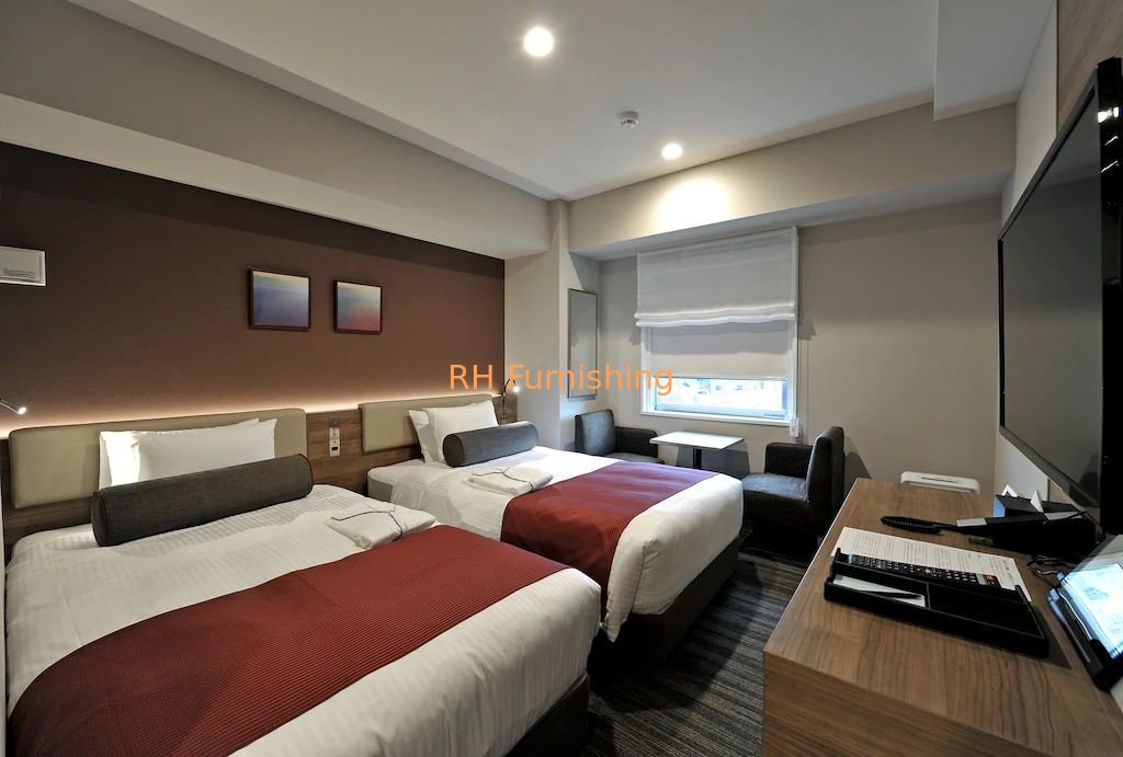 Samoa furniture supplier from China for hotel bedroom set furniture with TV wall cabinet and desk table supplier