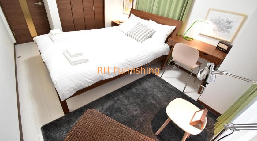 Australia rental apartment custom design furniture of wood bed with inwall wardrobe cabinet and dresser table used chair supplier