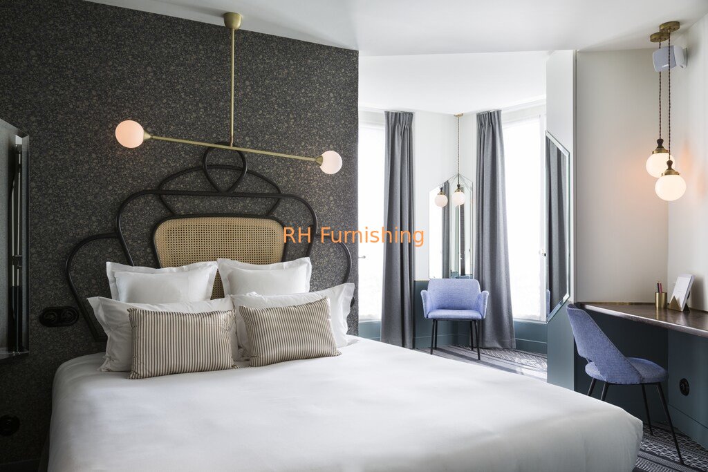 Mali furniture supplier from China for cheap hotel bedroom furniture set with wall panel decoration and wardrobe buffet supplier