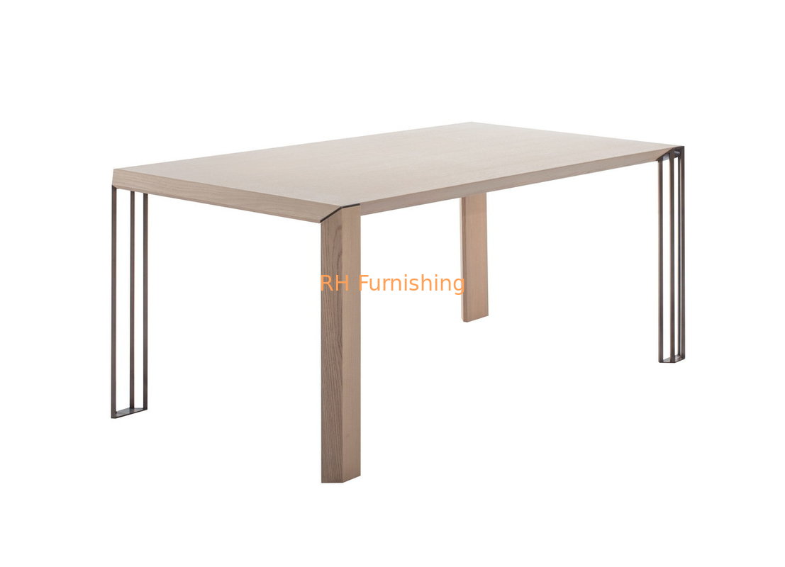 Rectangle dining table by Italy designer for Villa house Living room furniture with Leather chairs and Buffet cabinet supplier