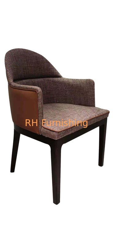 Overstuffed chairs by Fabric mix Leather upholstered cushion for Leisure Armchair in Hospitality lobby furniture supplier