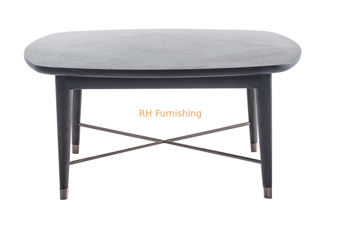 Sofa side table by oak wood in round legs with stainless steel feet Oak sofa table by Italy designer furniture factory supplier